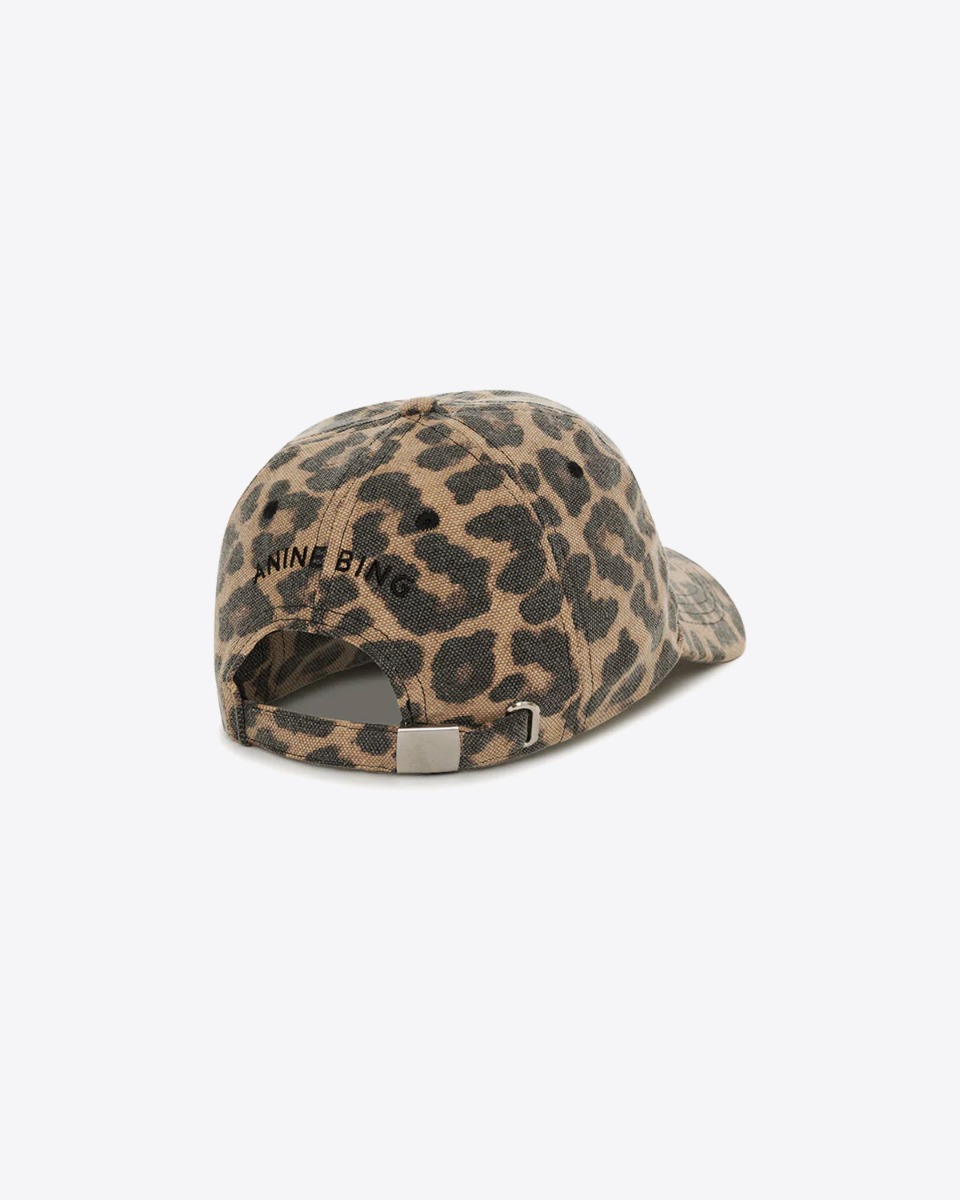 Anine Bing Jeremy Leopard Baseball Cap in Cotton Twill | La Grande Boutique