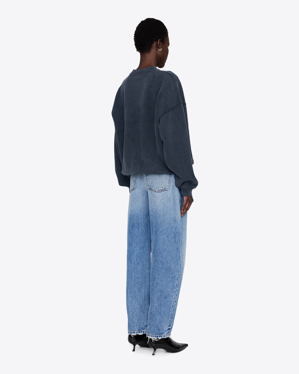 Anine Bing Sweatshirt Harvey Crew Snake – Noir Délavé