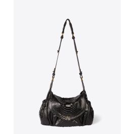 Jérôme Dreyfuss Sac Helmut M – Cuir Python Noir