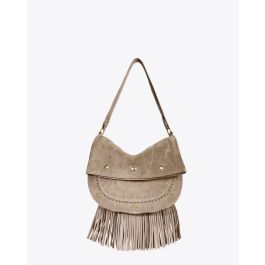 Jérôme Dreyfuss Sac Jerry M – Cuir Suédé Coconut