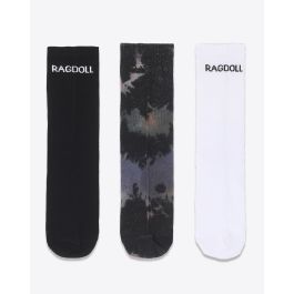 Ragdoll LA Socks – White Tie Dye Black