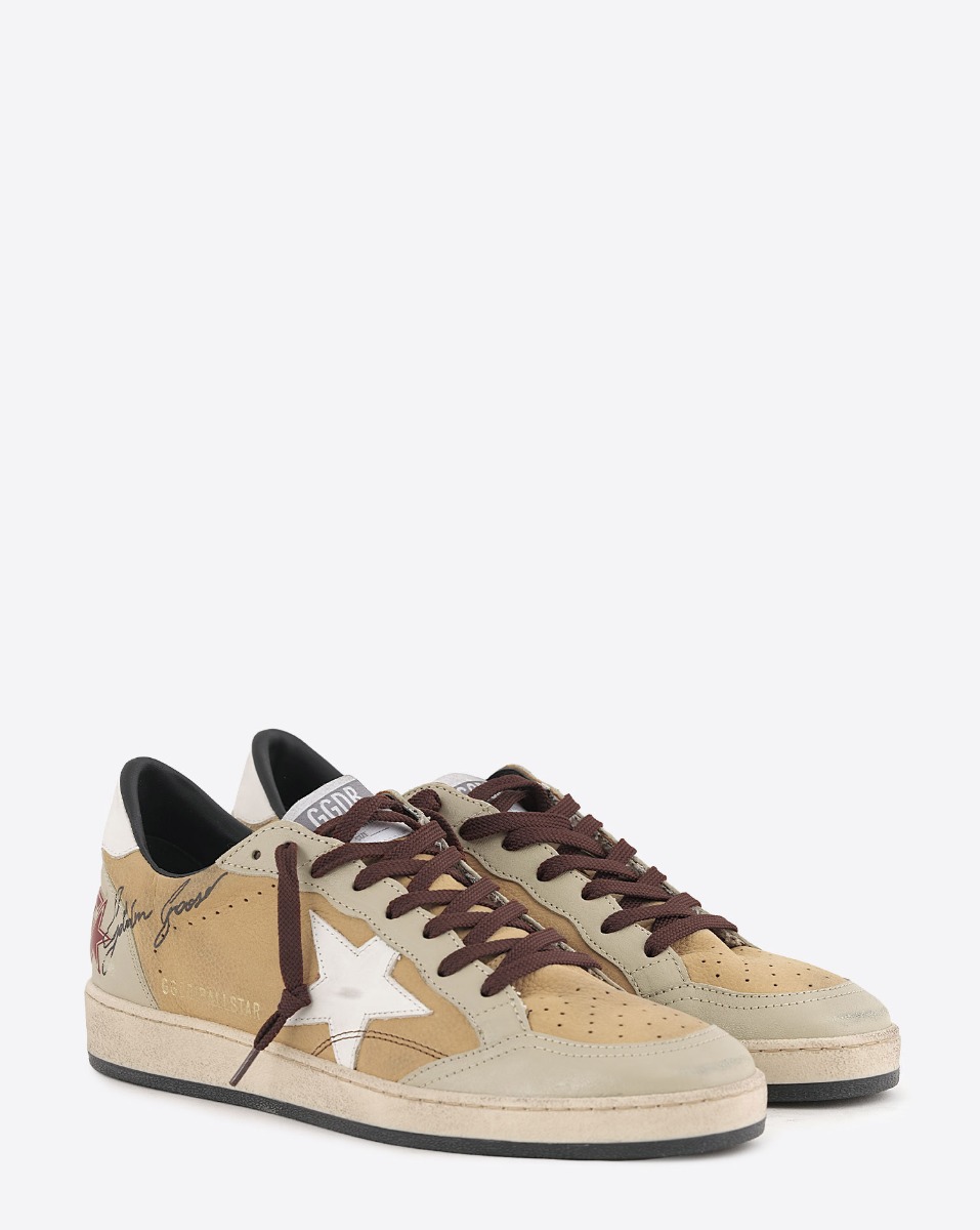 Sneakers Ball Star Golden Goose Homme Beige | Étoile Blanche