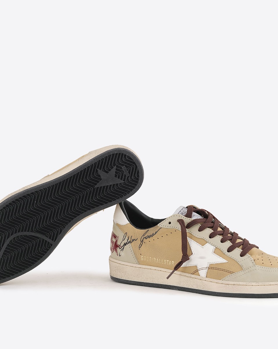 Sneakers Ball Star Golden Goose Homme Beige | Étoile Blanche