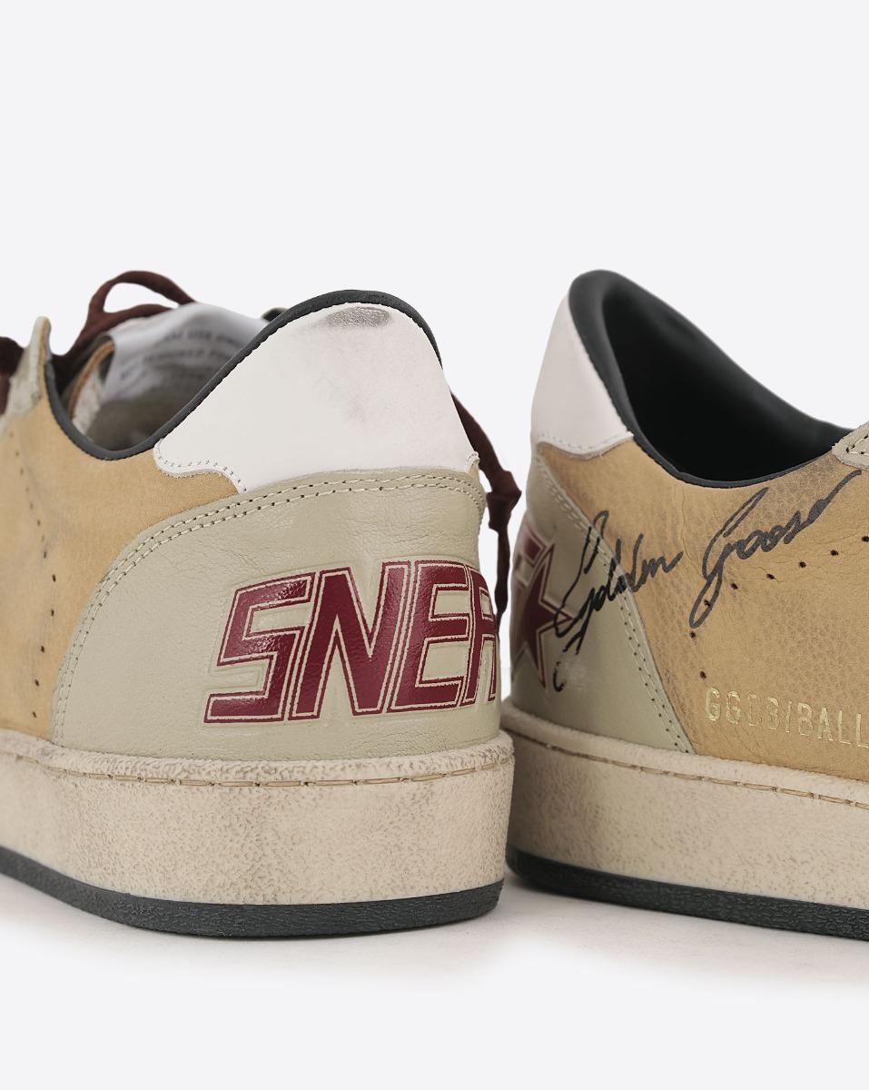 Sneakers Ball Star Golden Goose Homme Beige | Étoile Blanche