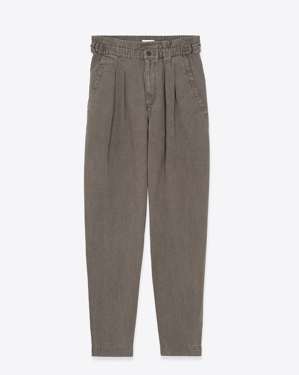 Neriah trousers Isabel Marant Étoile in dark bronze cotton and linen